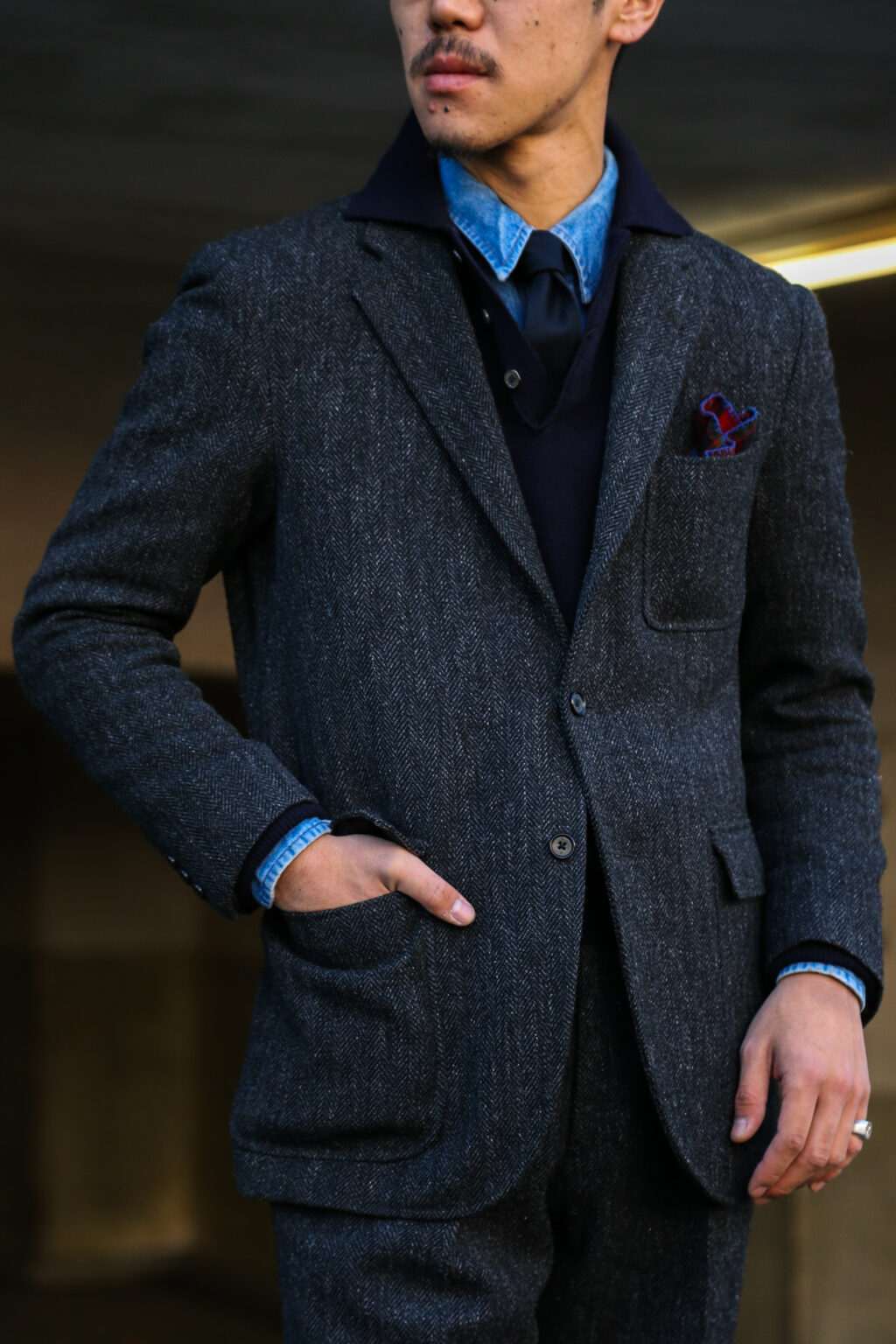 KENNETH FIELD “50s SPORTS COAT & 2P TROUSER” FOX HERRINGBONE | ARCH TOKYO