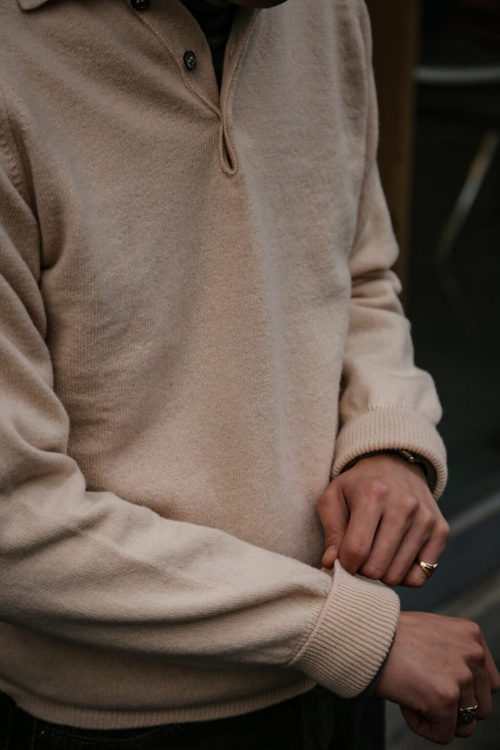 KENNETH FIELD × WILLIAM LOCKIE / LAMBS WOOL POLO COLLAR KNIT | ARCH TOKYO