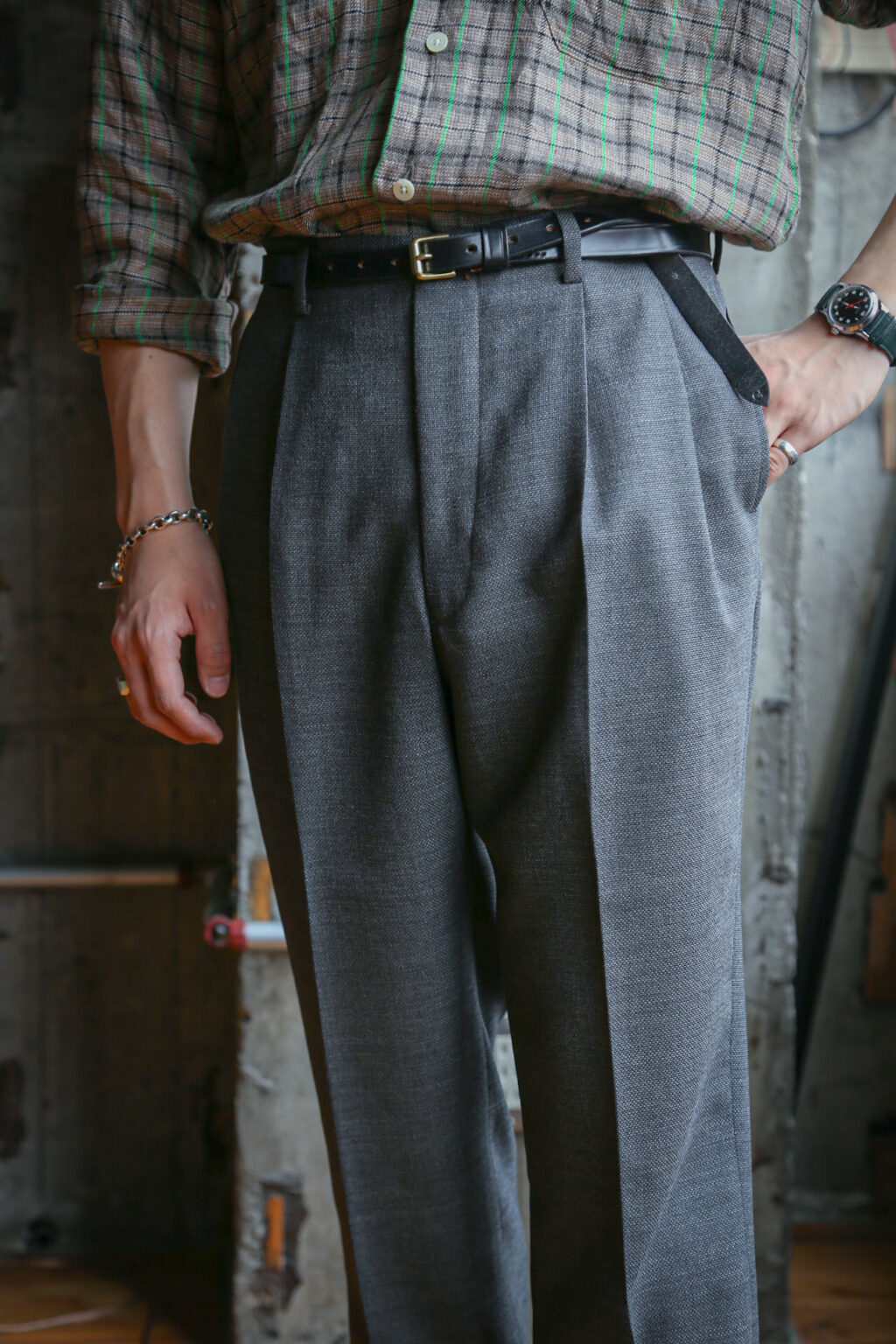 KENNETH FIELD 24SS / 2P TROUSER CANONICO HOPSACK Arch EXCLUSIVE | ARCH ...