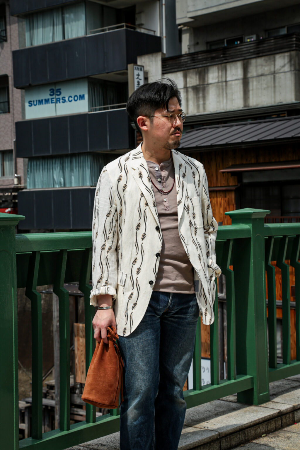 KENNETH FIELD 25SS / 50s UNCONⅢ HAND BLOCK PRINT KF LEAF | ARCH TOKYO