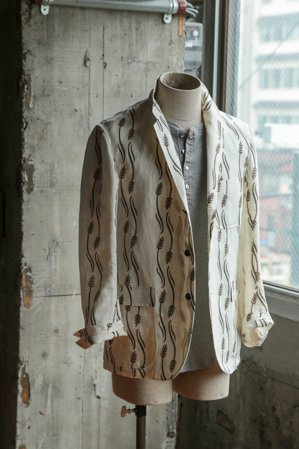 KENNETH FIELD 25SS / 50s UNCONⅢ HAND BLOCK PRINT KF LEAF | ARCH TOKYO